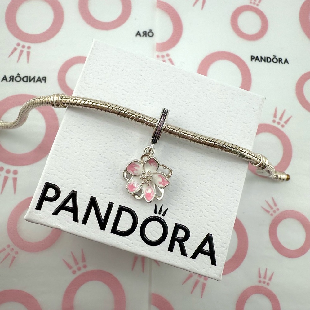 Pandora Cherry Blossom Dangle Charmsterling Silver - Gem